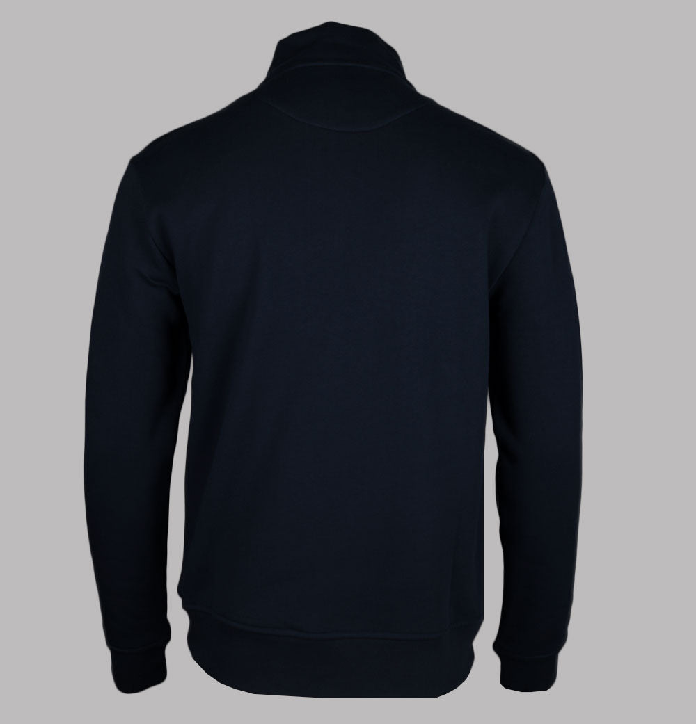 Aquascutum Centred Logo 1/4 Zip Fleece Back Sweatshirt Navy – Bronx ...