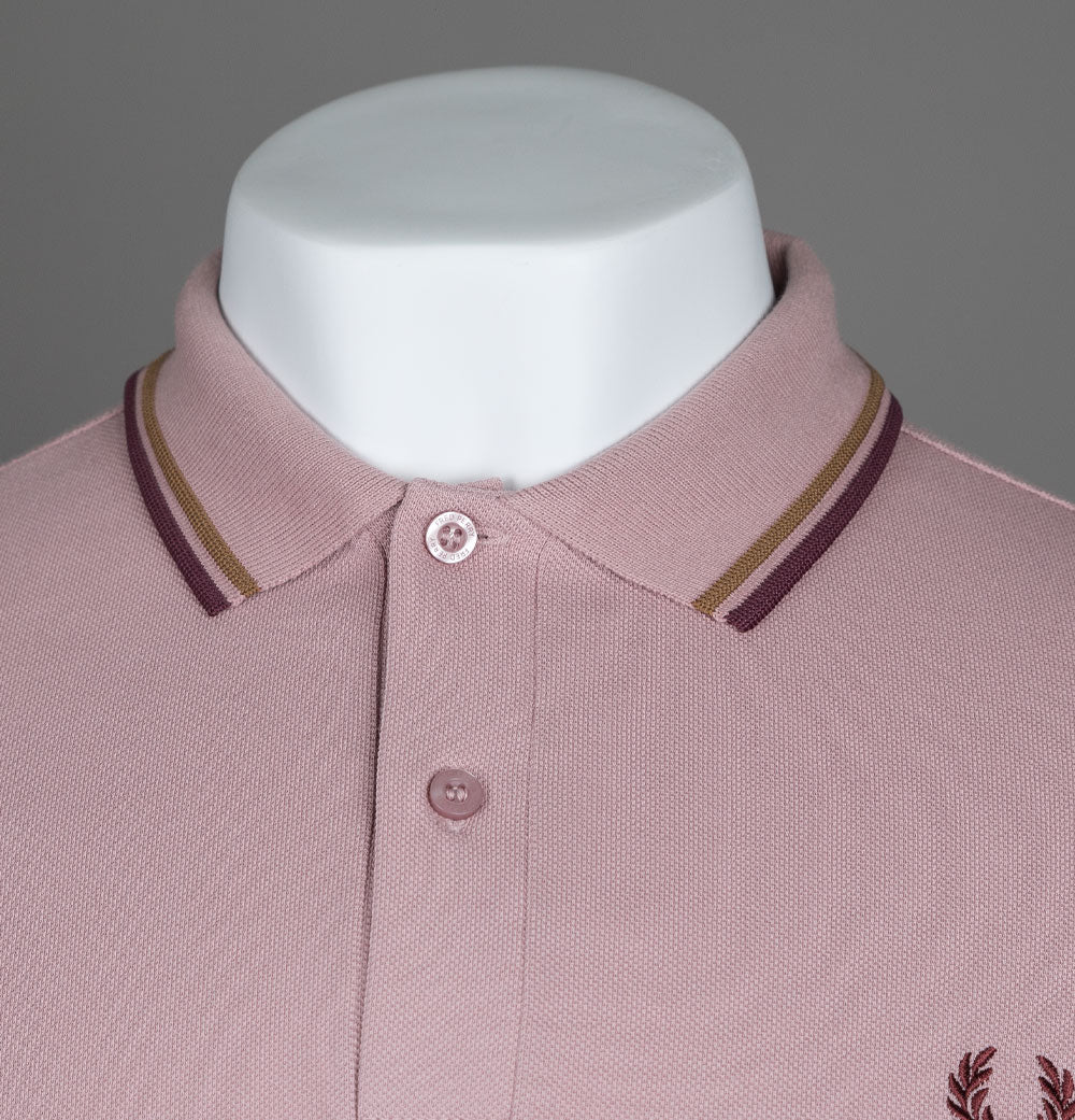 Fred Perry M3600 Polo Shirt Dusty Rose Pink/Shaded Stone – Bronx Clothing