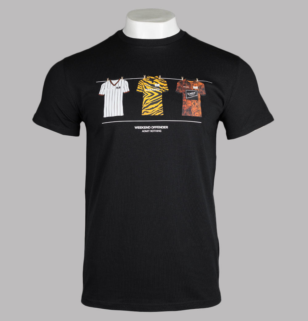 Weekend Offender Hull Retro Football Shirts T-Shirt Black – Bronx Clothing