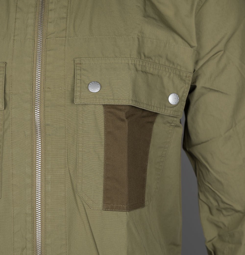 Pretty Green Larman Zip Overshirt Khaki